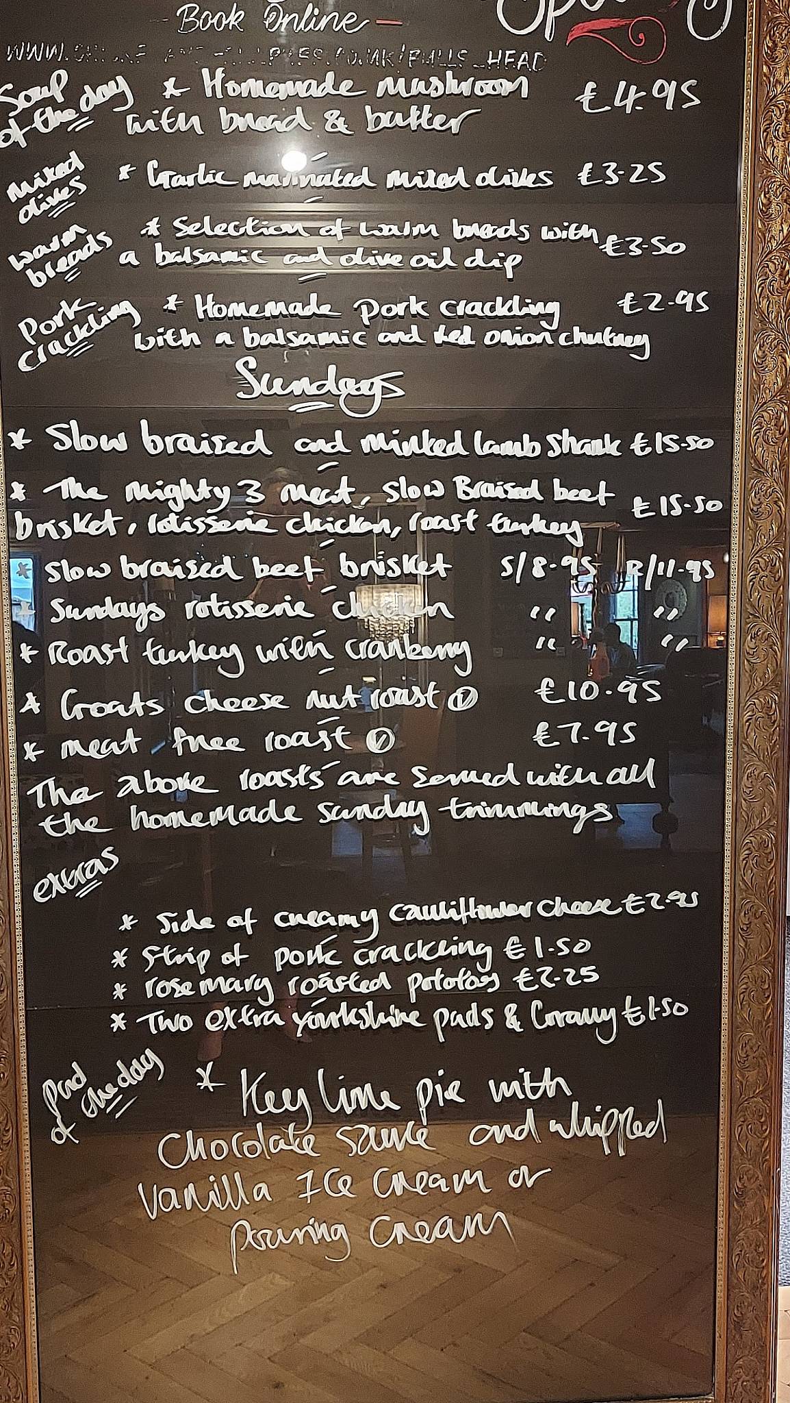 Menu at Bulls Head pub & bar, Broxbourne, High Rd Turnford