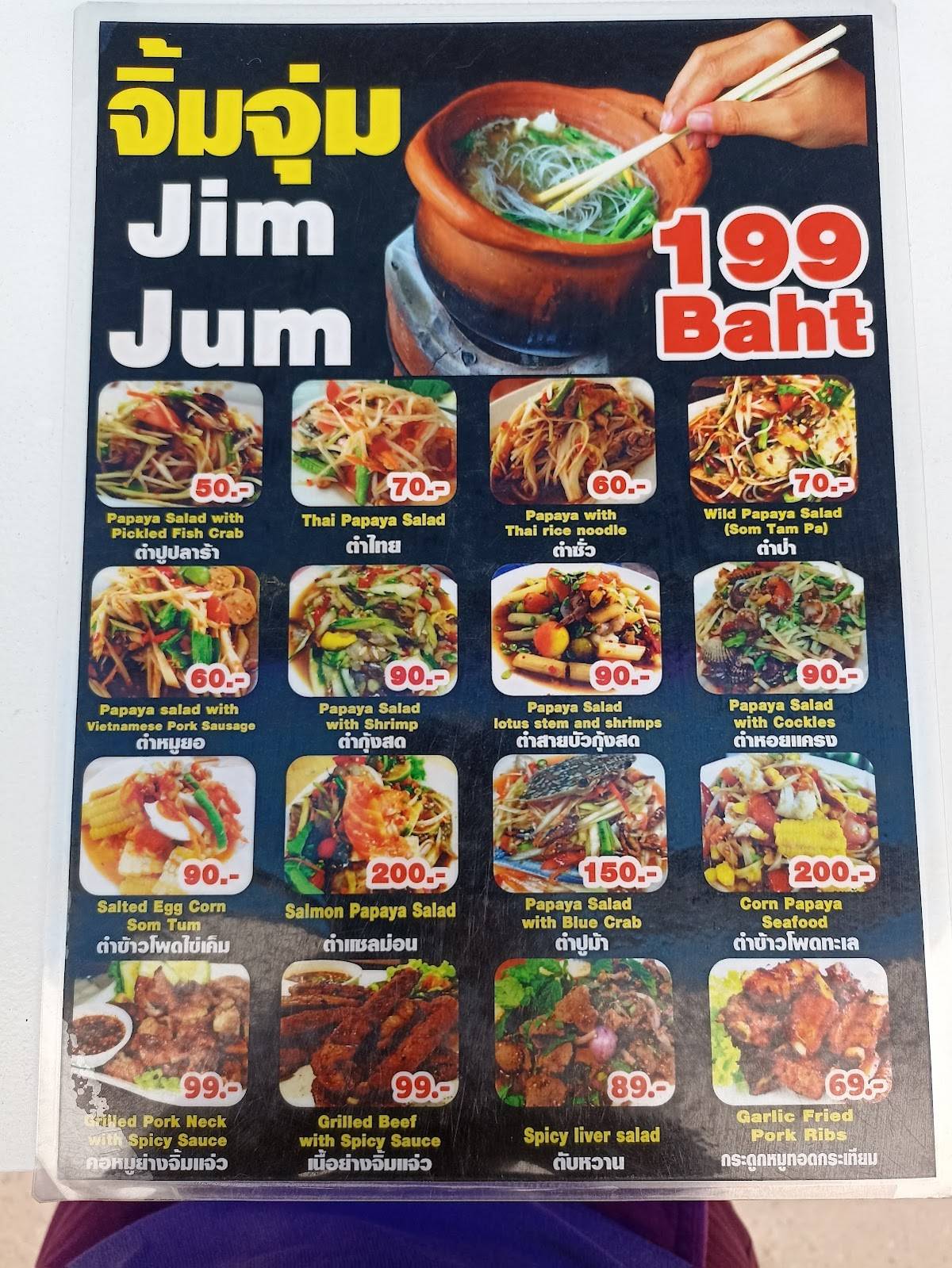 Menu at Candy Club, Pattaya City