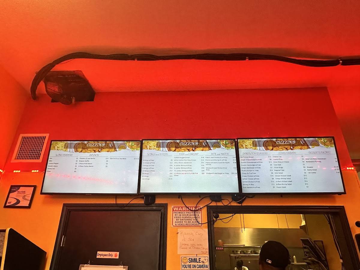Menu at Cuzzin’s Kitchen & Snacks pub & bar, Hazelwood