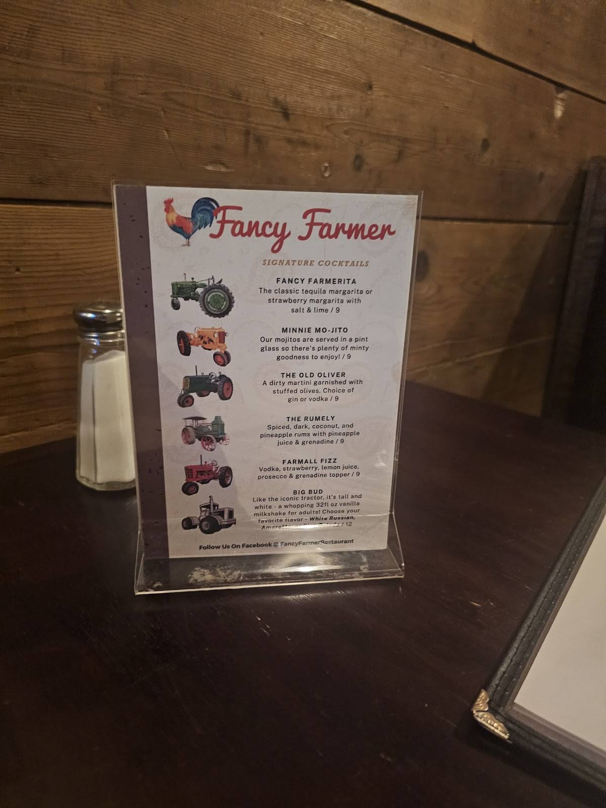 Menu at Fancy Farmer pub & bar, Sharon Springs