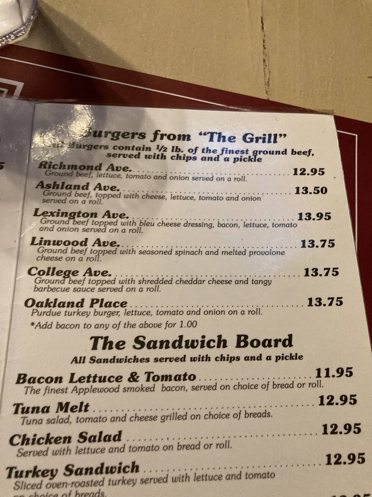 Menu at Gabriel's Gate pub & bar, Buffalo