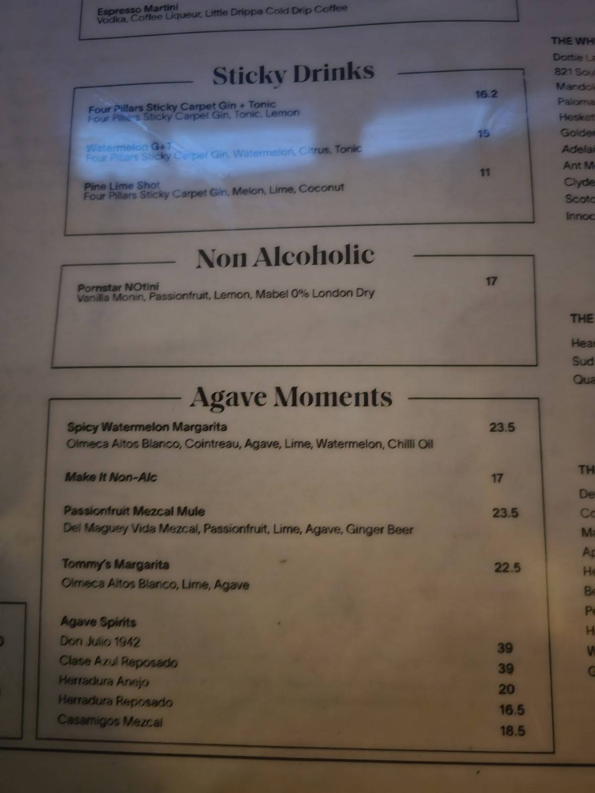 Menu at Garden State Hotel pub & bar, Melbourne