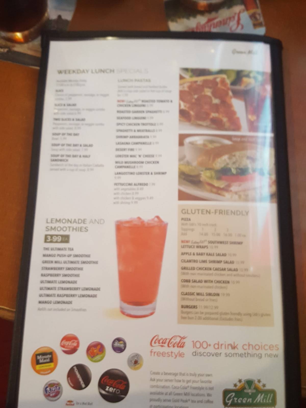 Menu at Green Mill Restaurant & Bar, Bemidji, Paul Bunyan Dr SE S