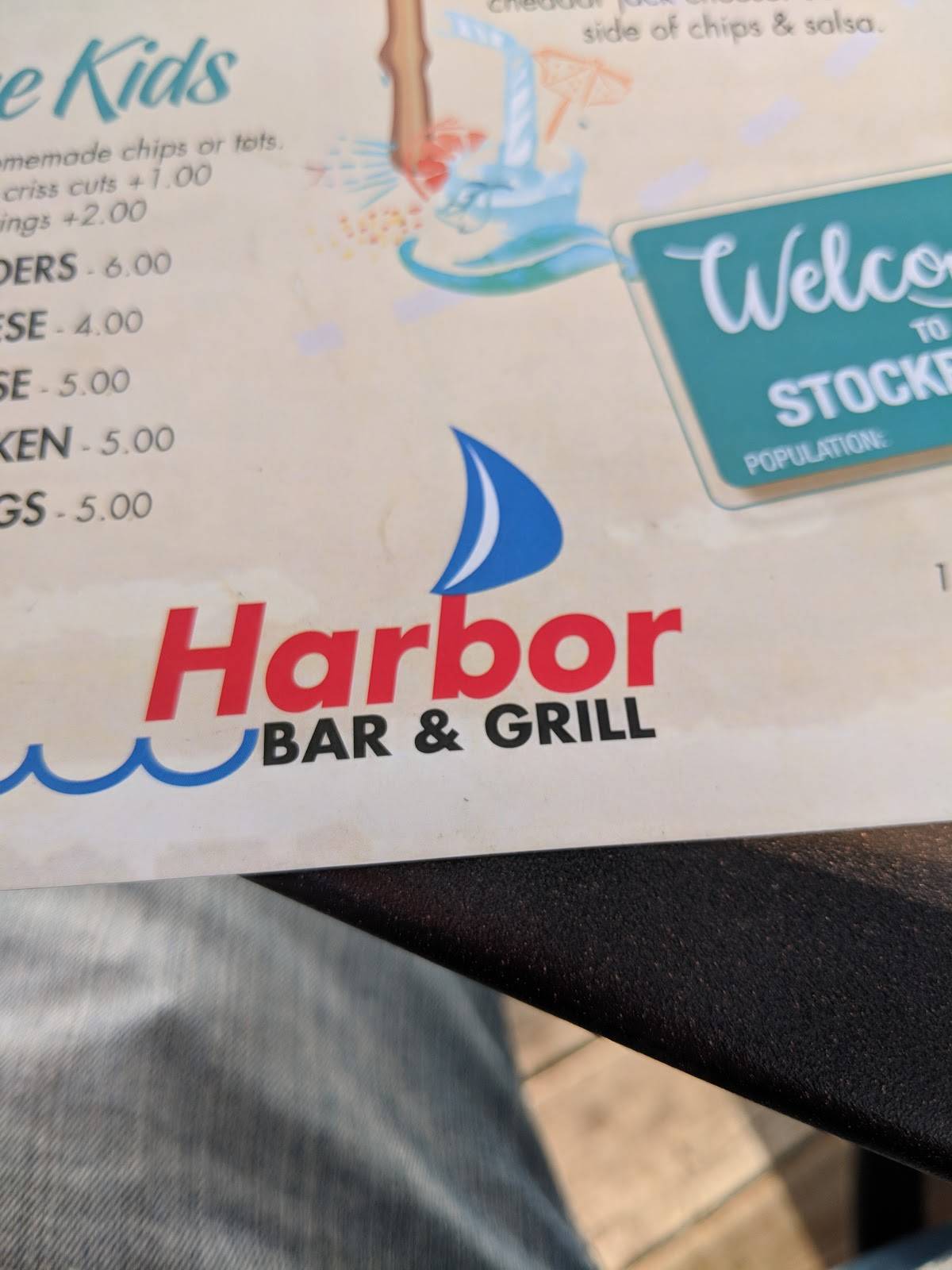 Menu at Harbor Bar, Stockbridge, W Lake St