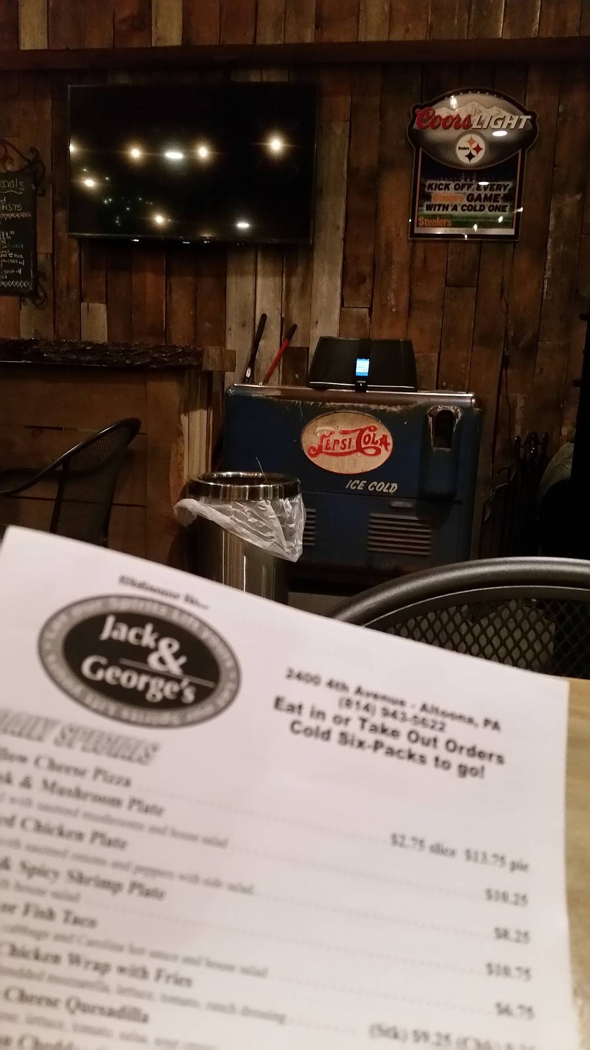 Menu at Jack & Georges pub & bar, Altoona