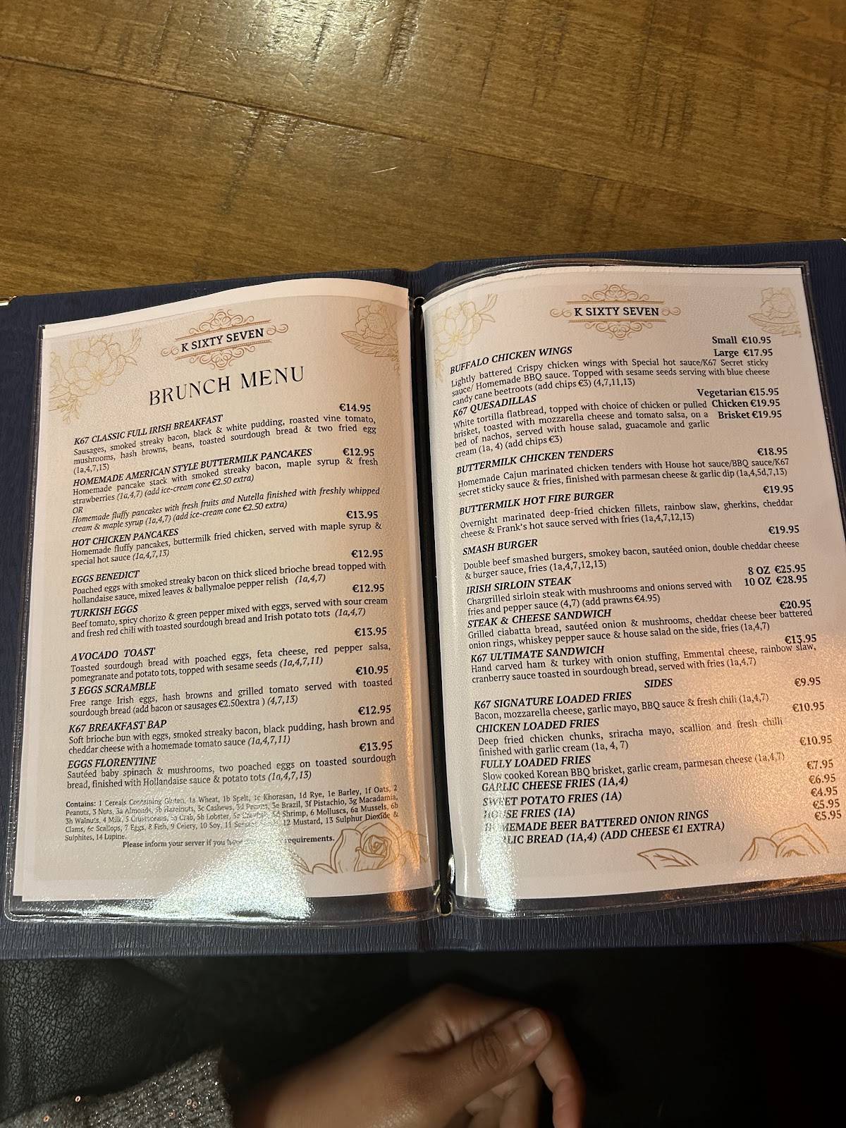 Menu at K Sixty Seven Swords pub & bar, Swords, North street swords ...