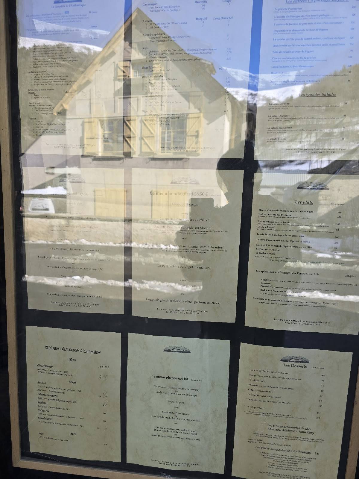 Menu au L’Authentique restaurant, Saint-Lary-Soulan
