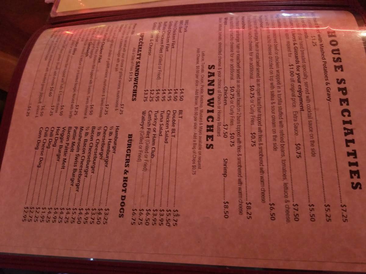 Menu at Mr Bill's Bar & Grill, Quincy