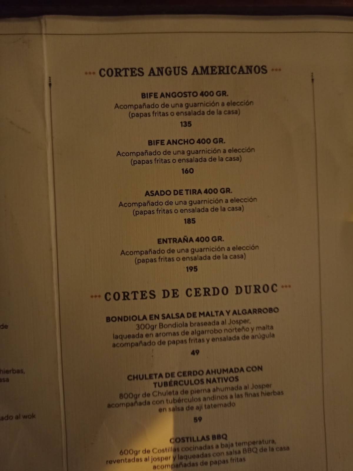 Carta de Pancho Fierro Café Bar, Lima, Jirón de la Unión 1066