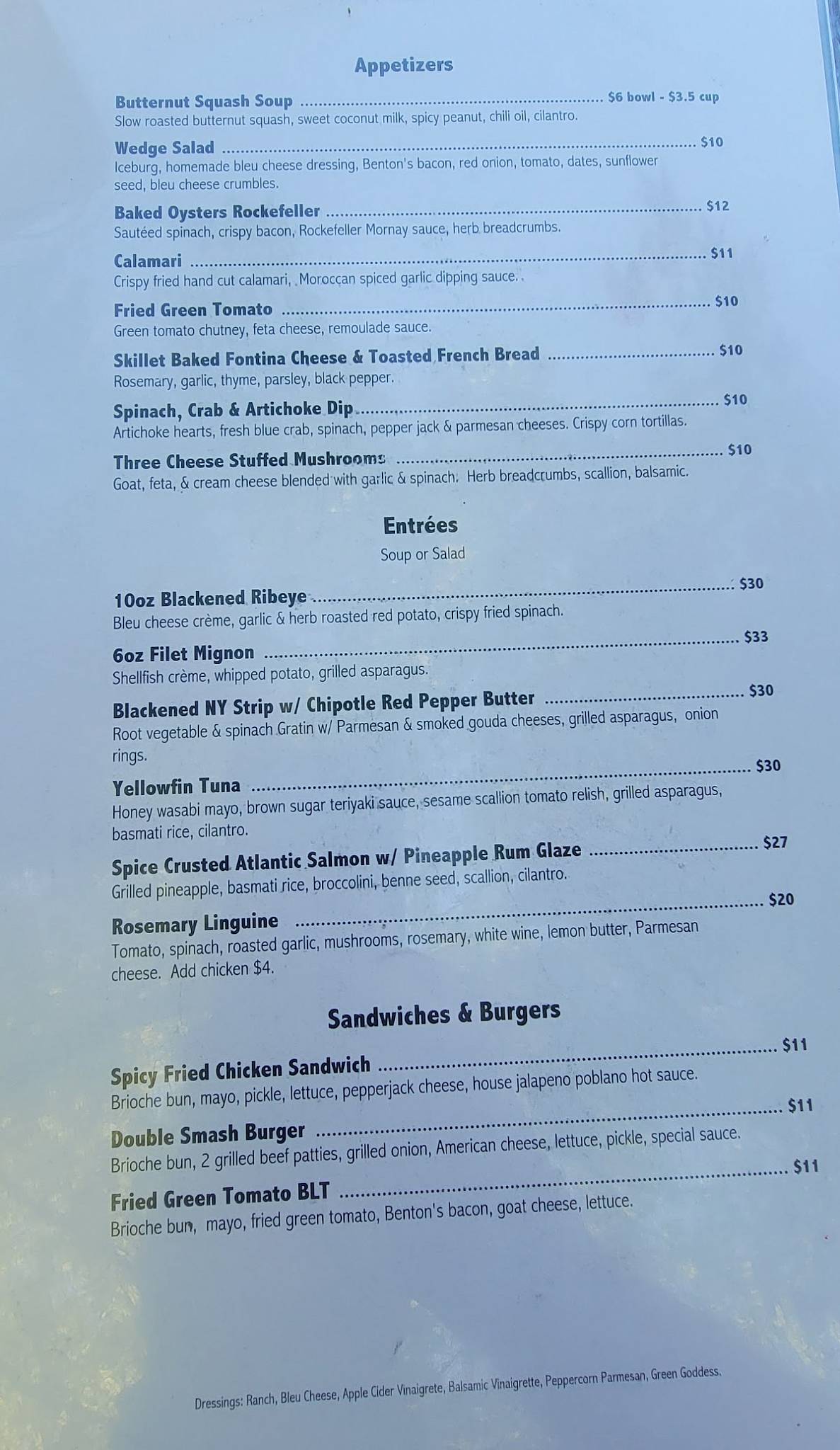 Menu at Rain Restaurant, Abingdon