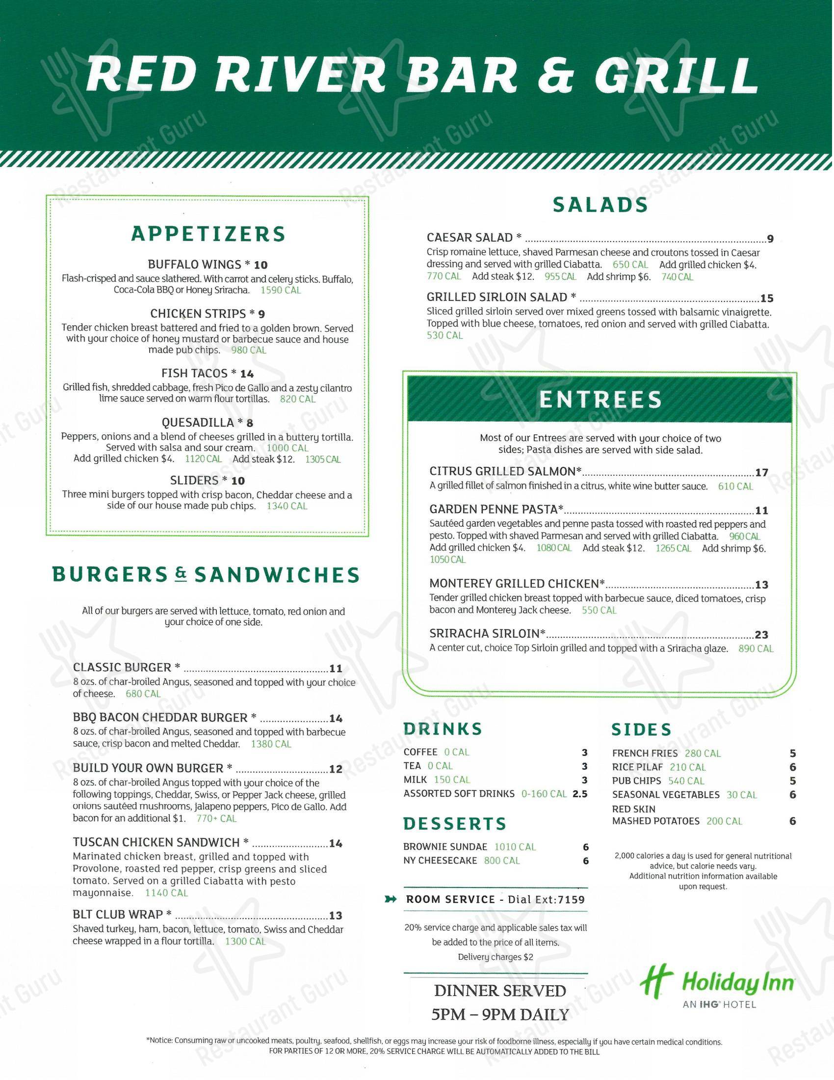 Menu at Red River Bar and Grill, Beaumont