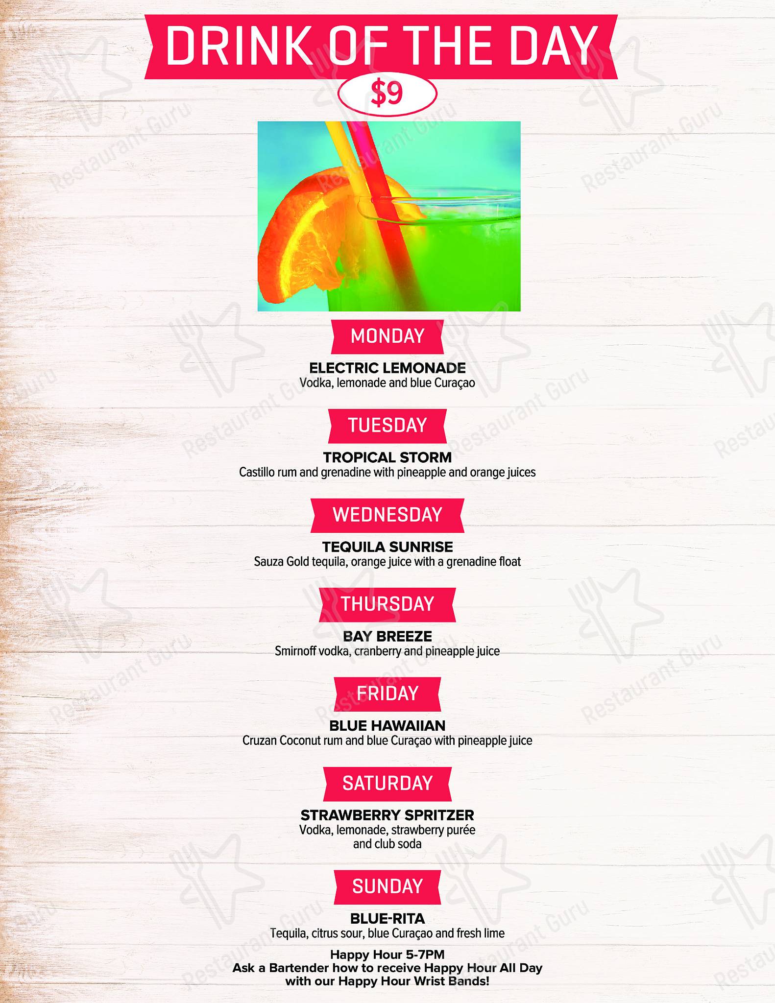 Menu at Reflections Bar & Grill, Riviera Beach