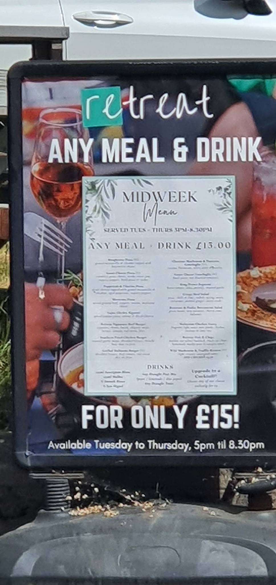 Menu at Retreat Adlington pub & bar, Chorley