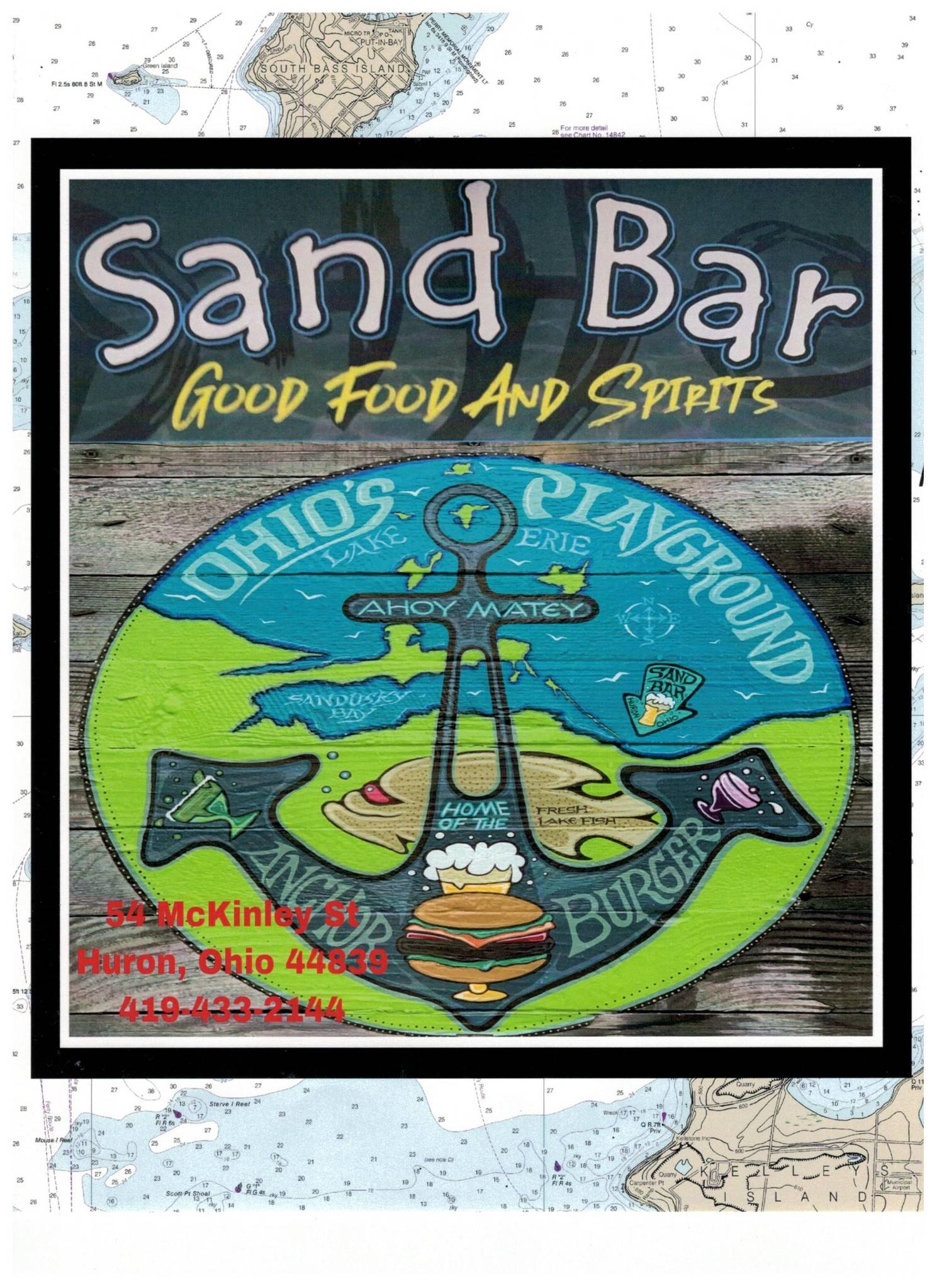 Menu at Sand Bar, Huron