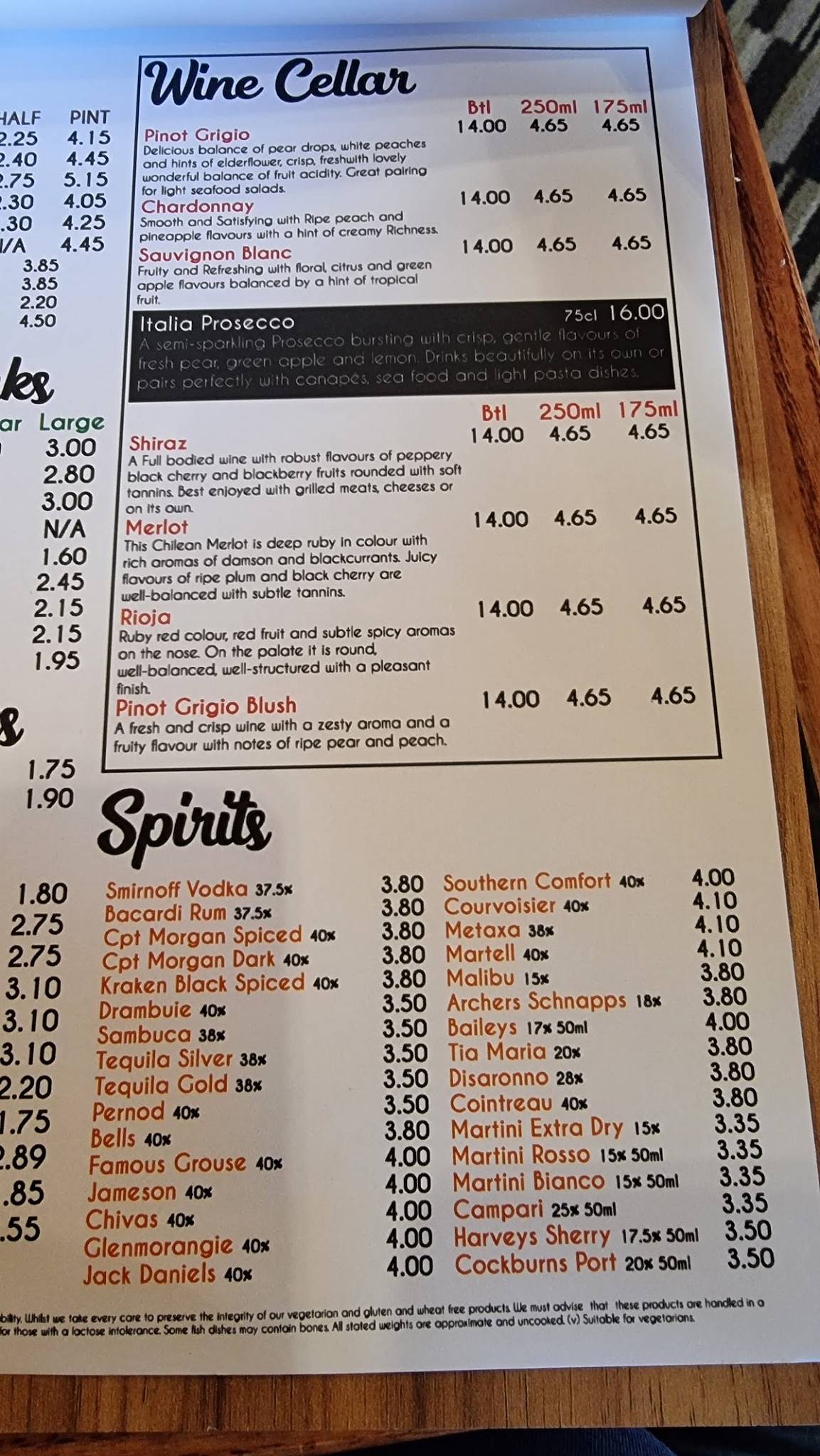 Menu at Sea Fish pub & bar, Conisbrough