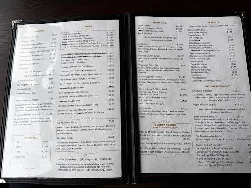 Menu at The Alma Arms Freehouse pub & bar, Navestock