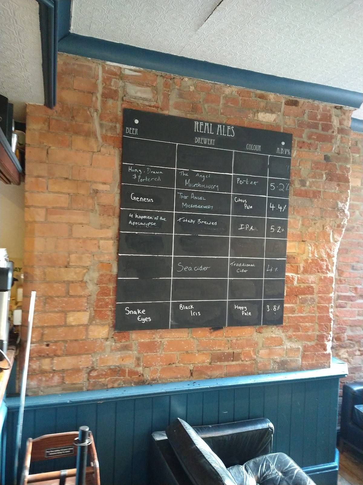 Menu at The Angel Microbrewery pub & bar, Nottingham