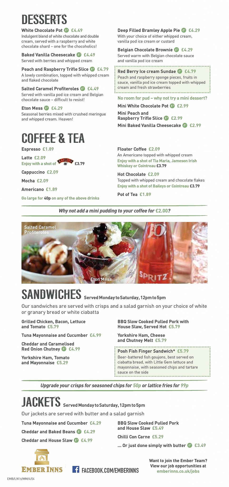 Menu at The Barton Arms, Eccles, 2 Stablefold
