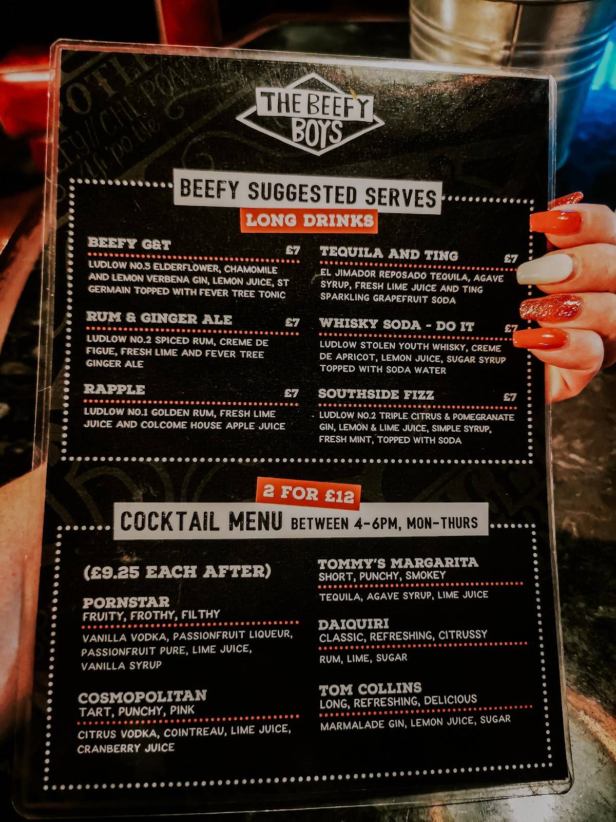 Menu at The Beefy Boys pub & bar, Hereford