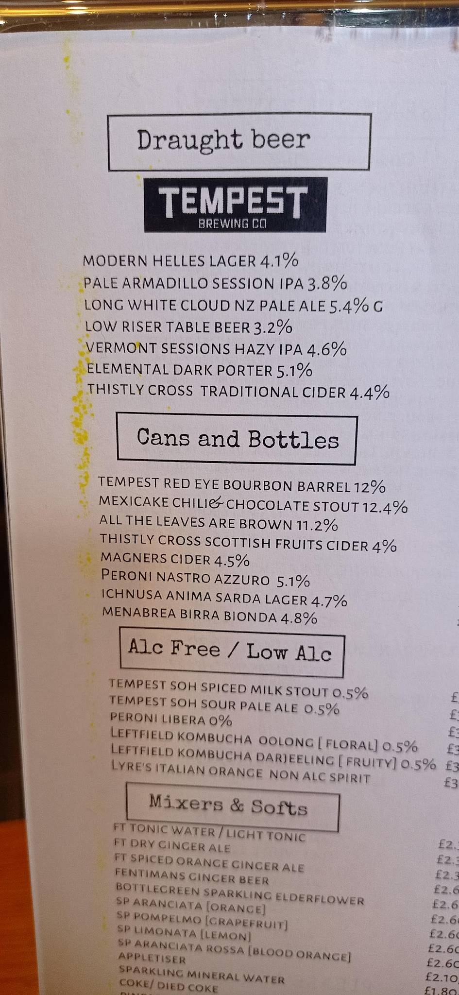 Menu at The Cobbles - Freehouse & Dining pub & bar, Kelso