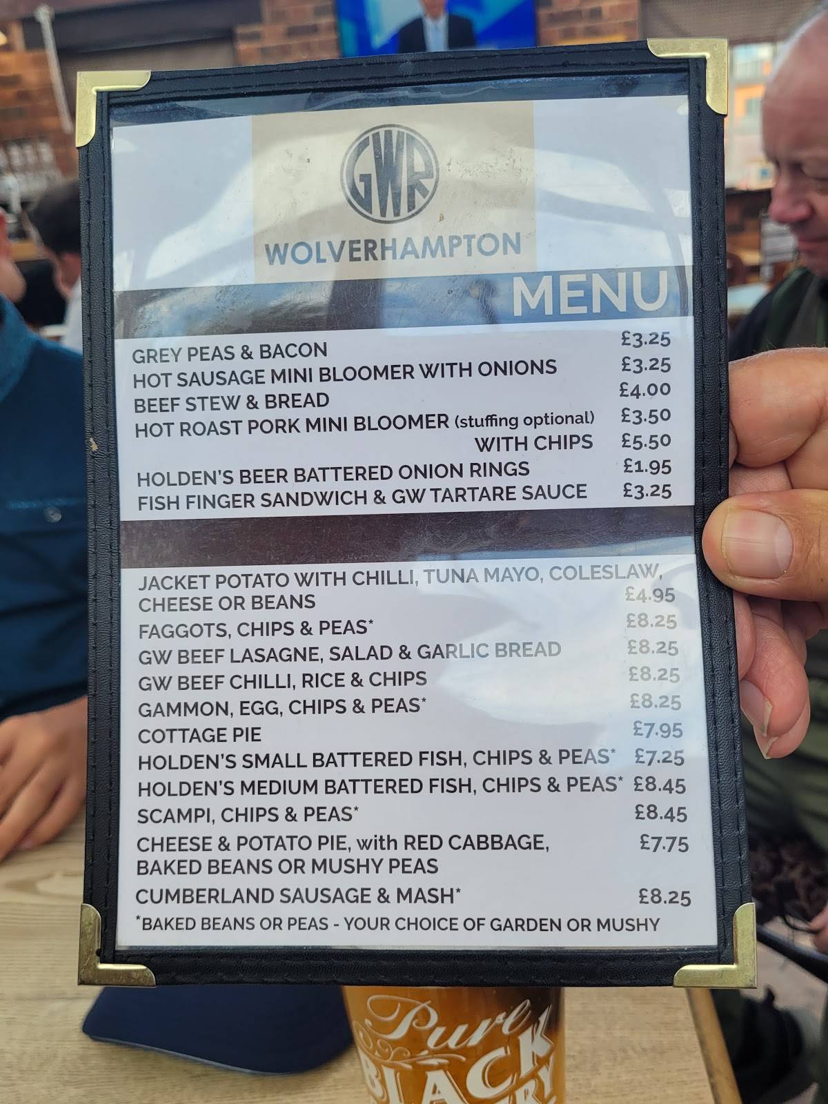 Menu at The Great Western pub & bar, Wolverhampton, Corn Hill