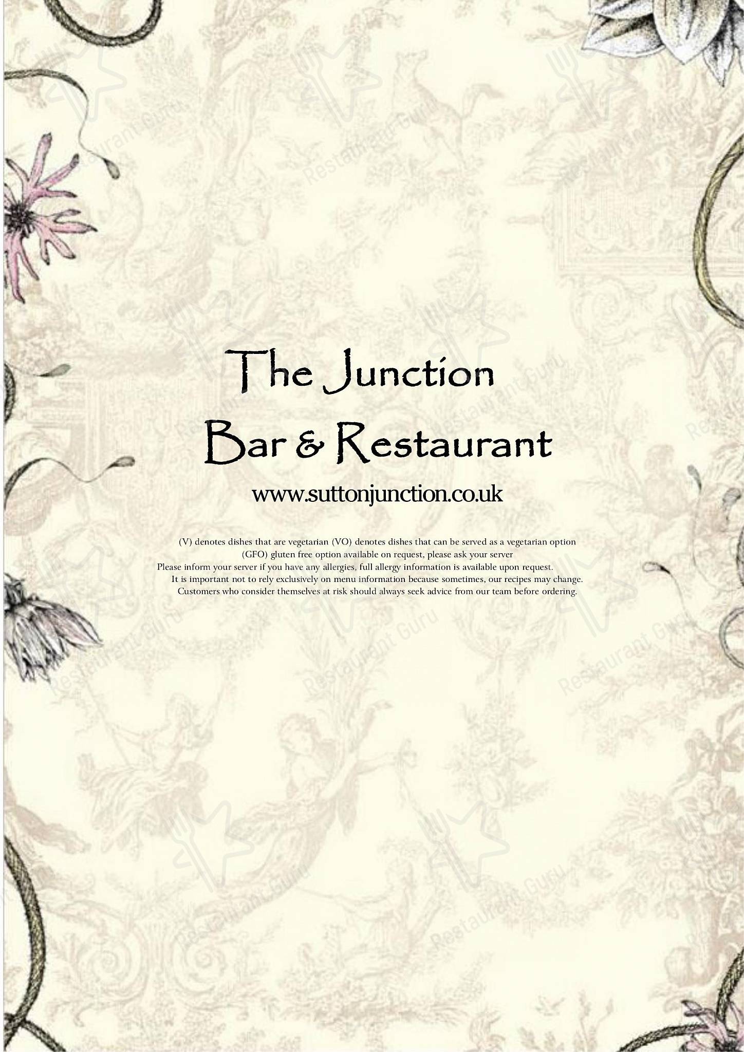 Menu at Junction pub & bar, Sutton-in-Ashfield