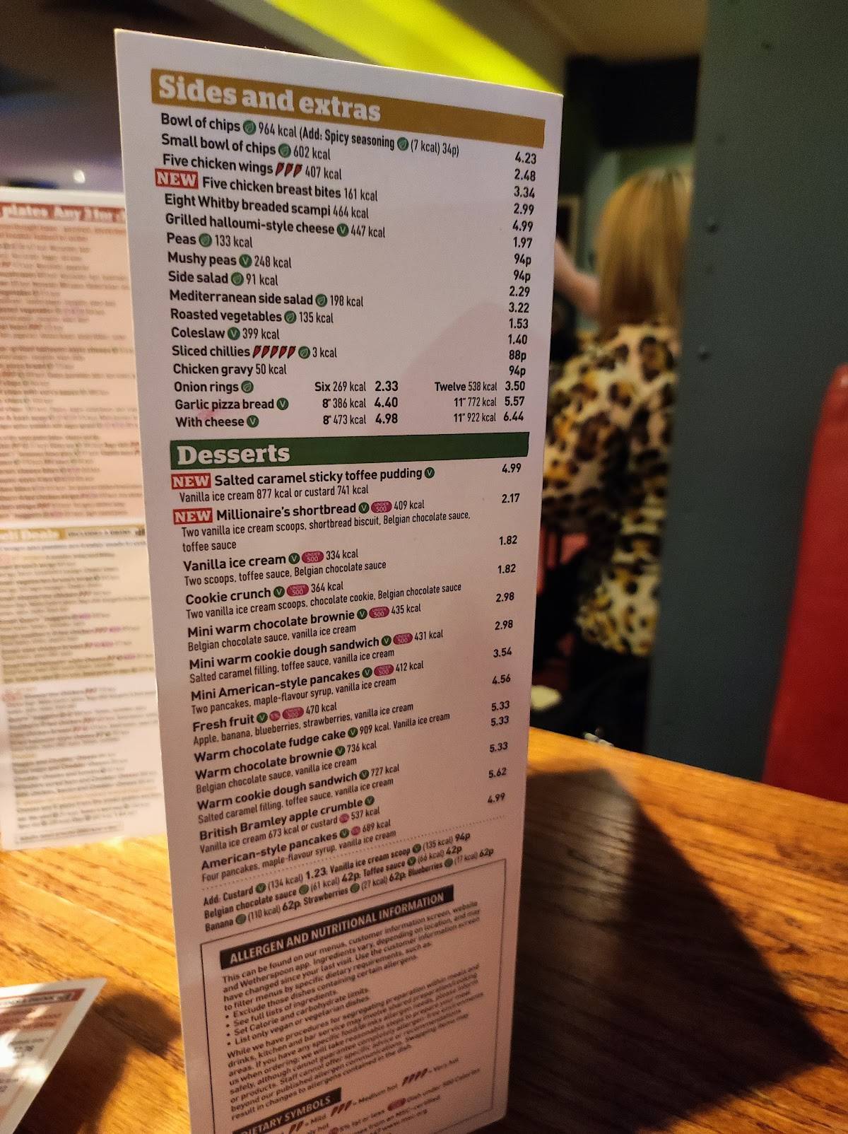Menu at The Kirky Puffer - JD Wetherspoon pub & bar, Glasgow