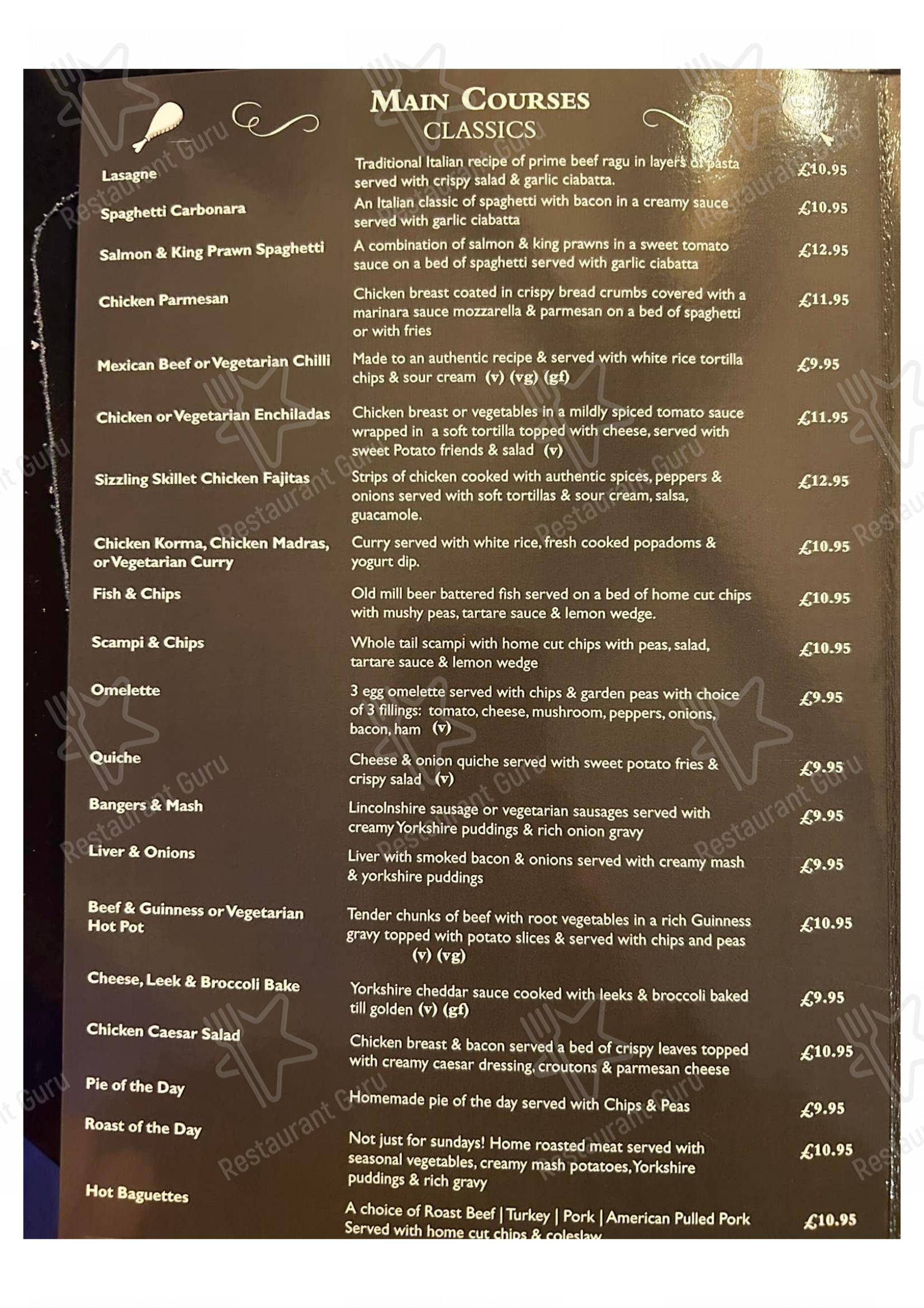 Menu at The Marsh pub & bar, Cleckheaton