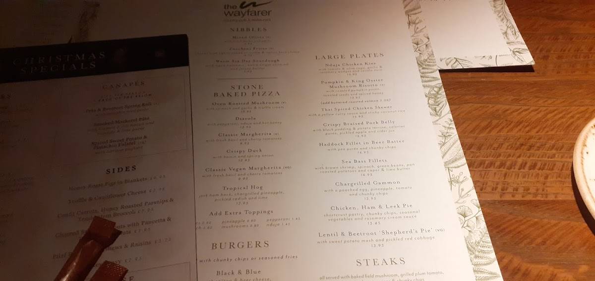 Menu at The Wayfarer pub & bar, Stone