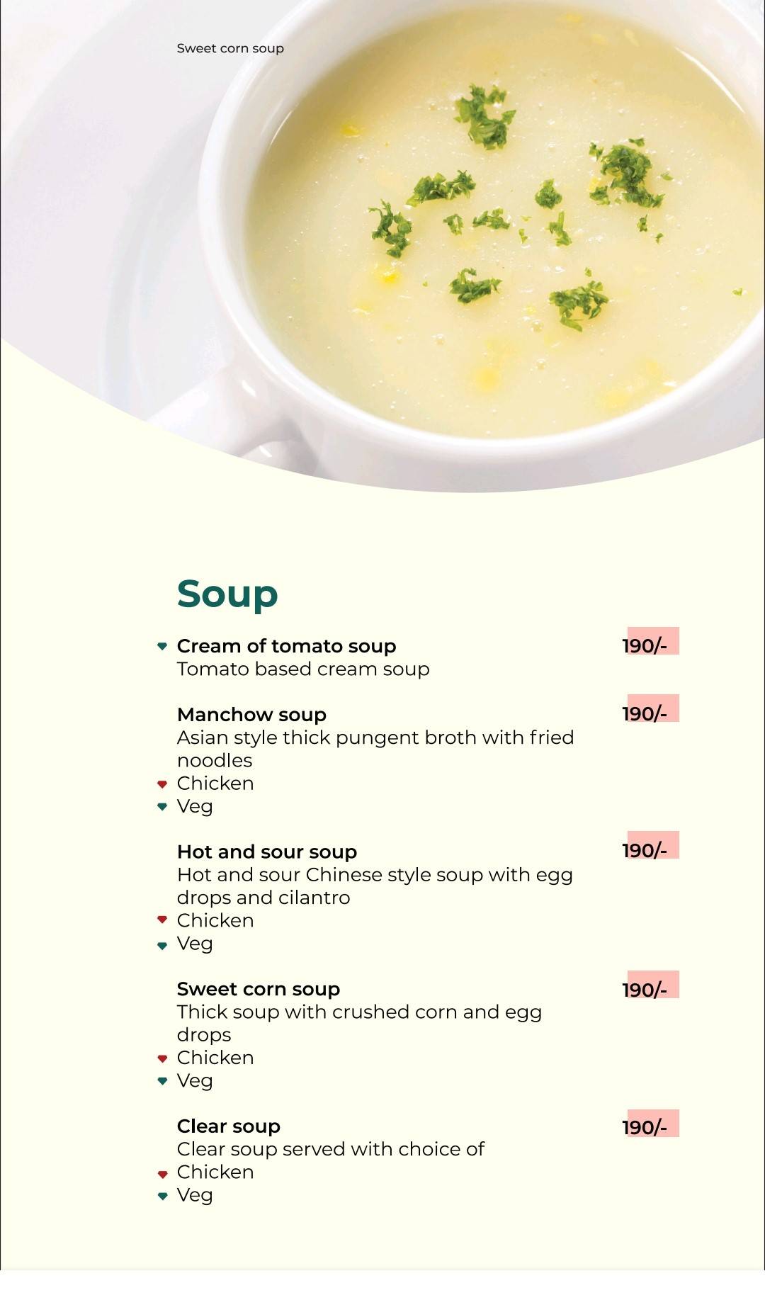 Menu at VELOCITY KOCHI, Kochi, Banerji Rd