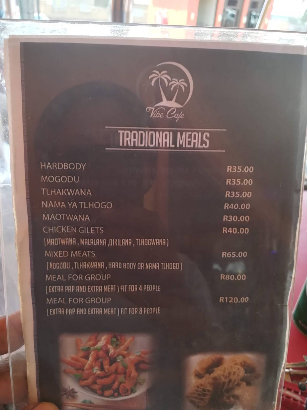 Menu at Vibe Cafe, Mabopane
