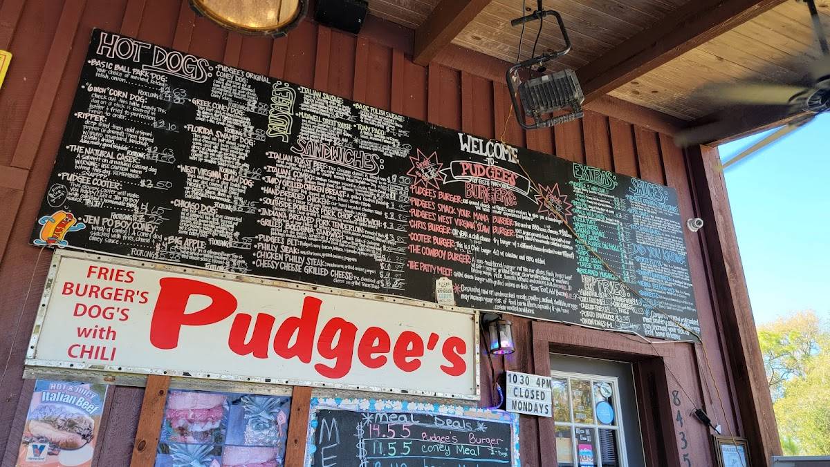 Menu at Pudgee's Eatery and Market restaurant, Floral City