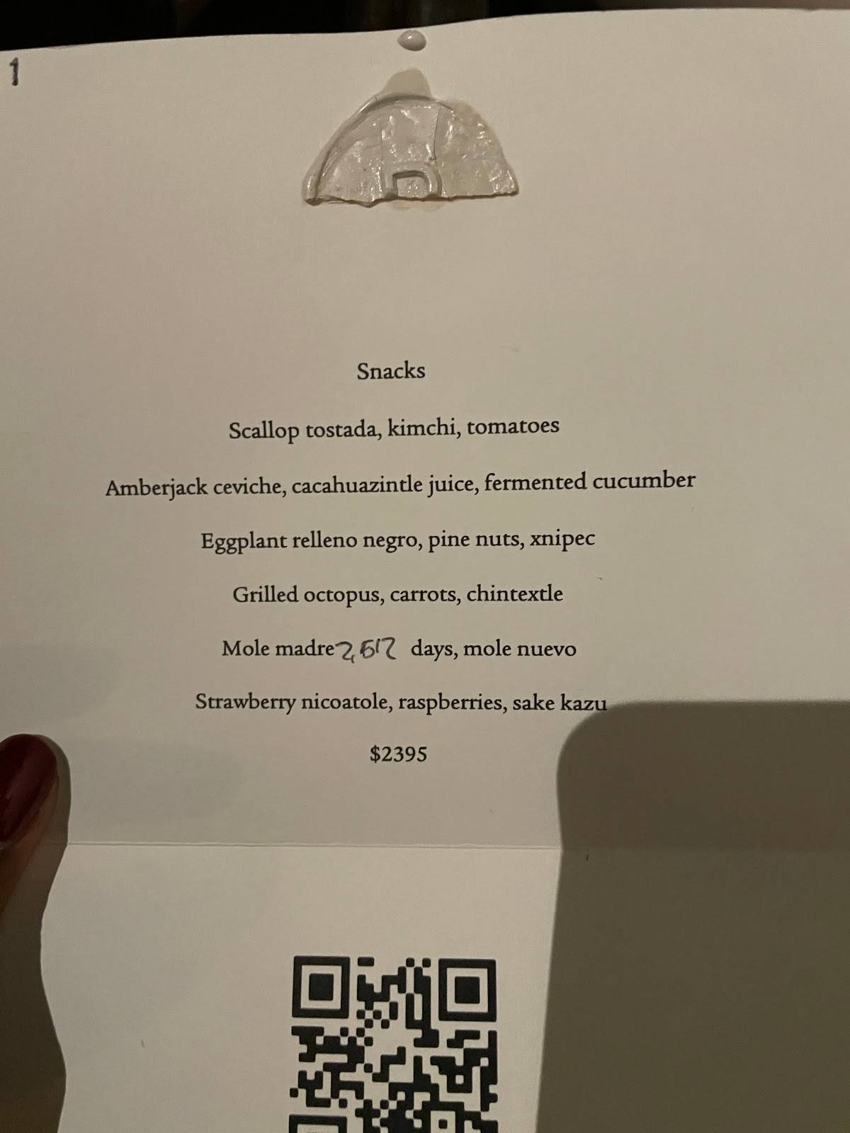 Carta del restaurante Pujol - Tasting Menu, Ciudad López Mateos ...