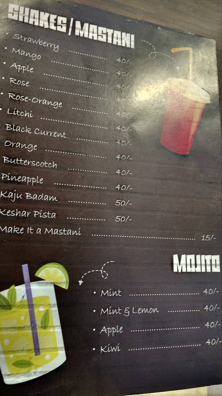 Menu at Café Crunch, Pune, FRM8+V9M