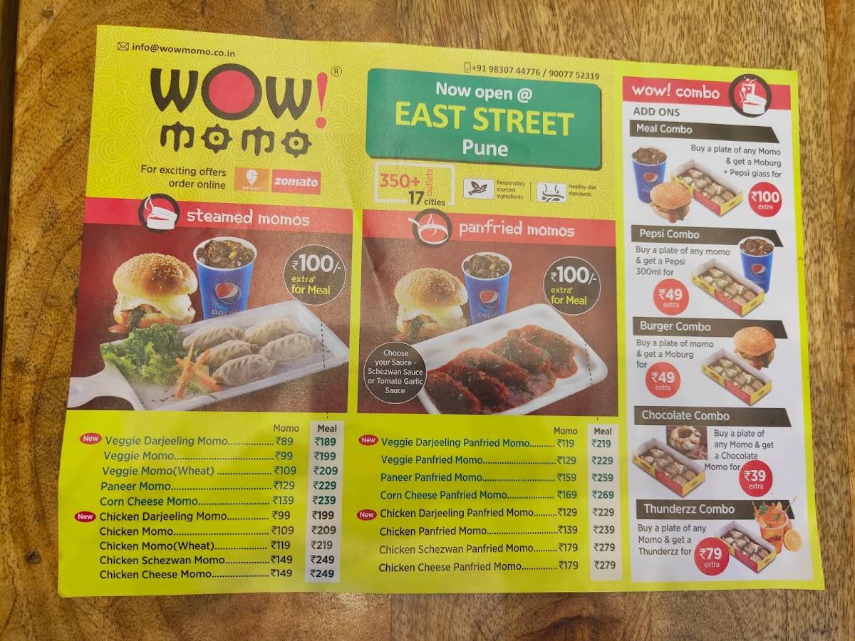 Menu at Wow! Momo, Pune, Office No-14