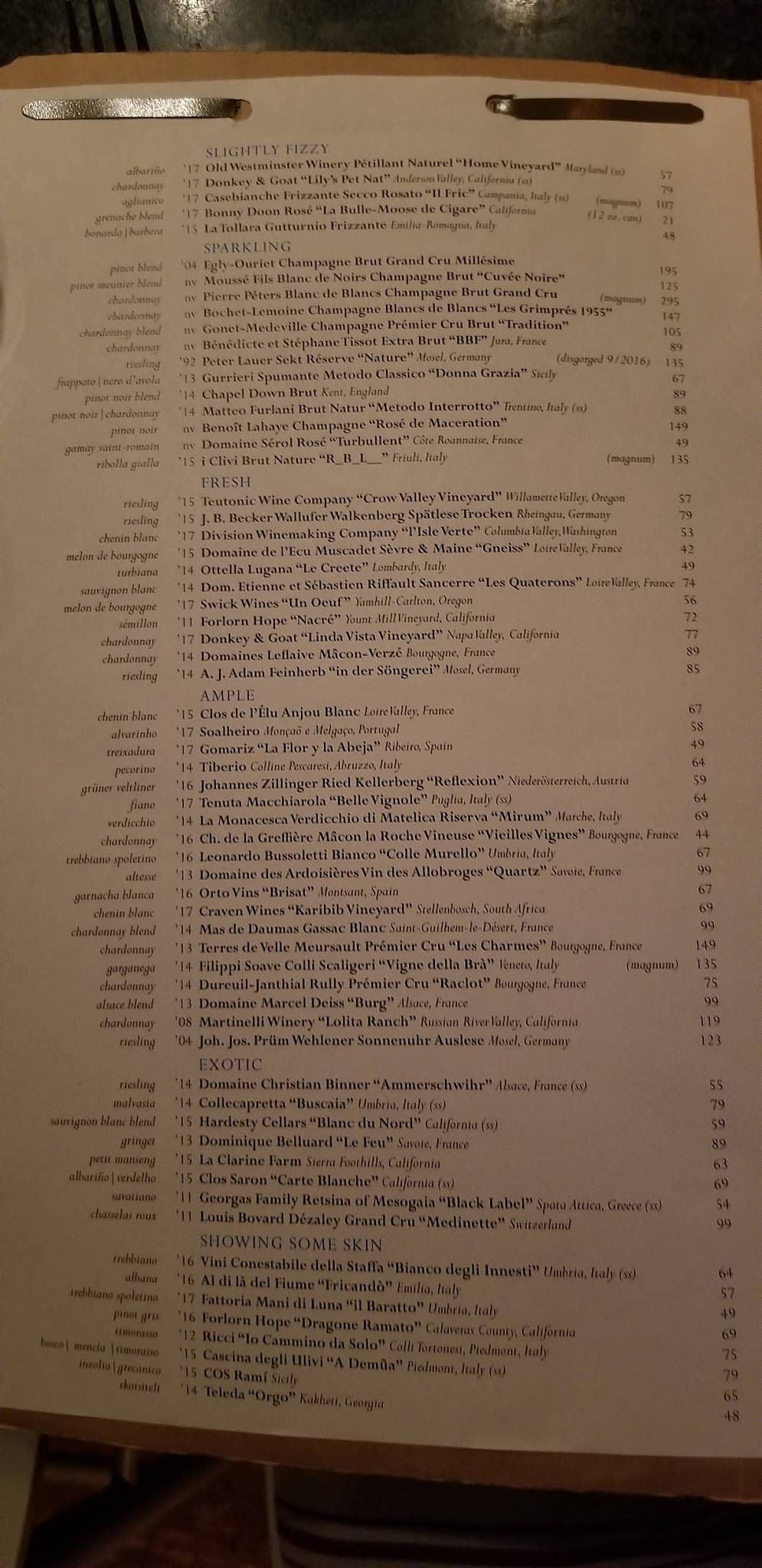 Menu at Puritan & Company pub & bar, Cambridge