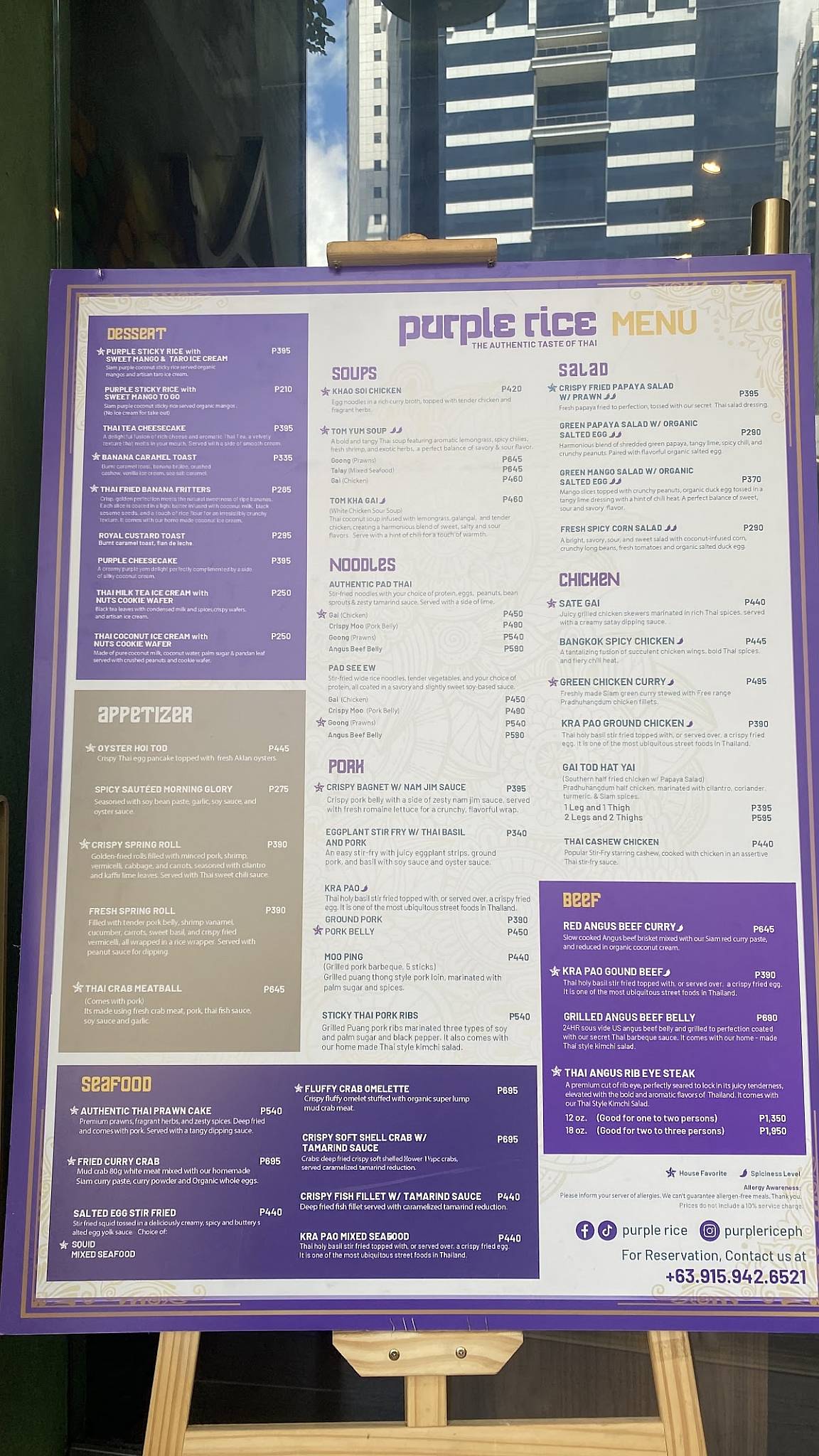 Menu at Purple Rice Forbes Town, BGC restaurant, Taguig
