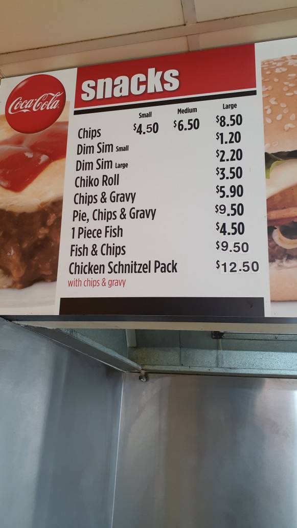 Menu at Pym Street Cafe, Dudley Park