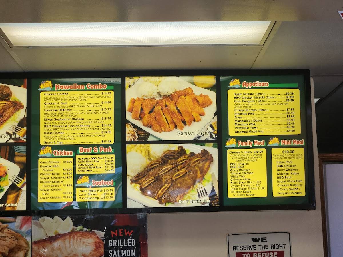 Menu at Q & Q Hawaiian B.B.Q. BBQ, Ventura