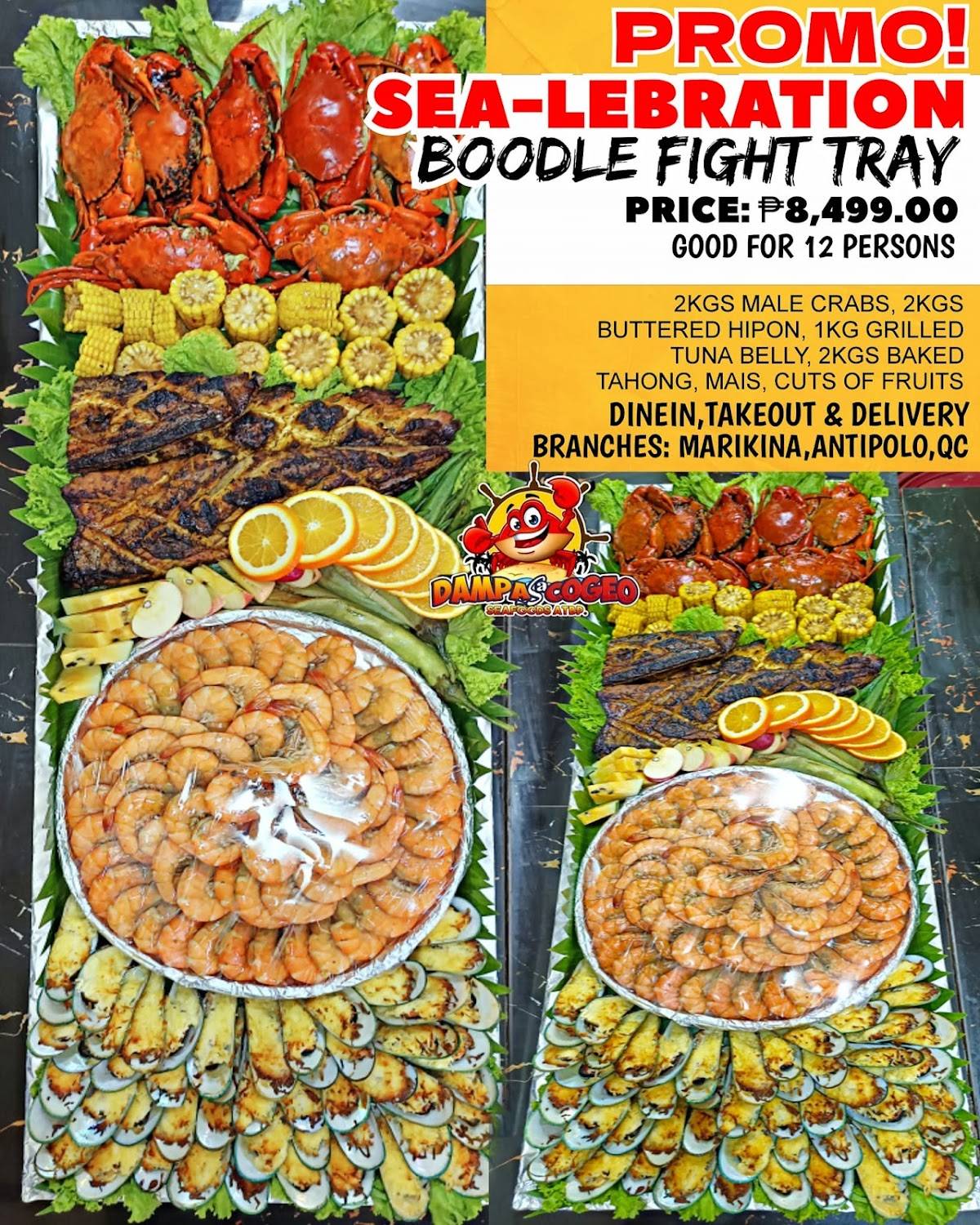 Menu at Dampa sa Cogeo Holy Spirit QC Branch restaurant, Quezon City