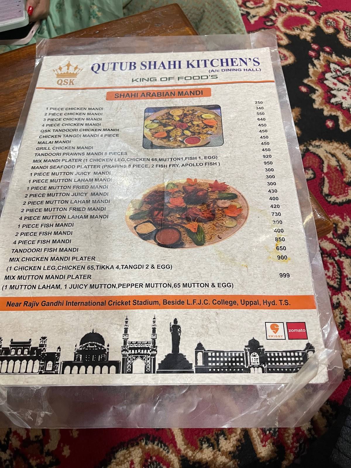 Menu at Qutub Shahi Kitchen's Family Restaurant, Hyderabad