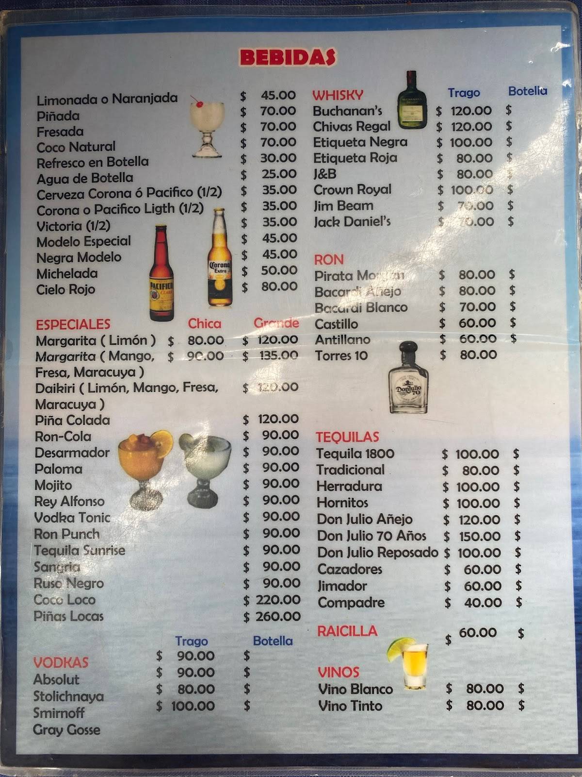 Menu at REST & BAR BOCA DEL MAR EN PUERTO VALLARTA PLAYA BOCA DE ...