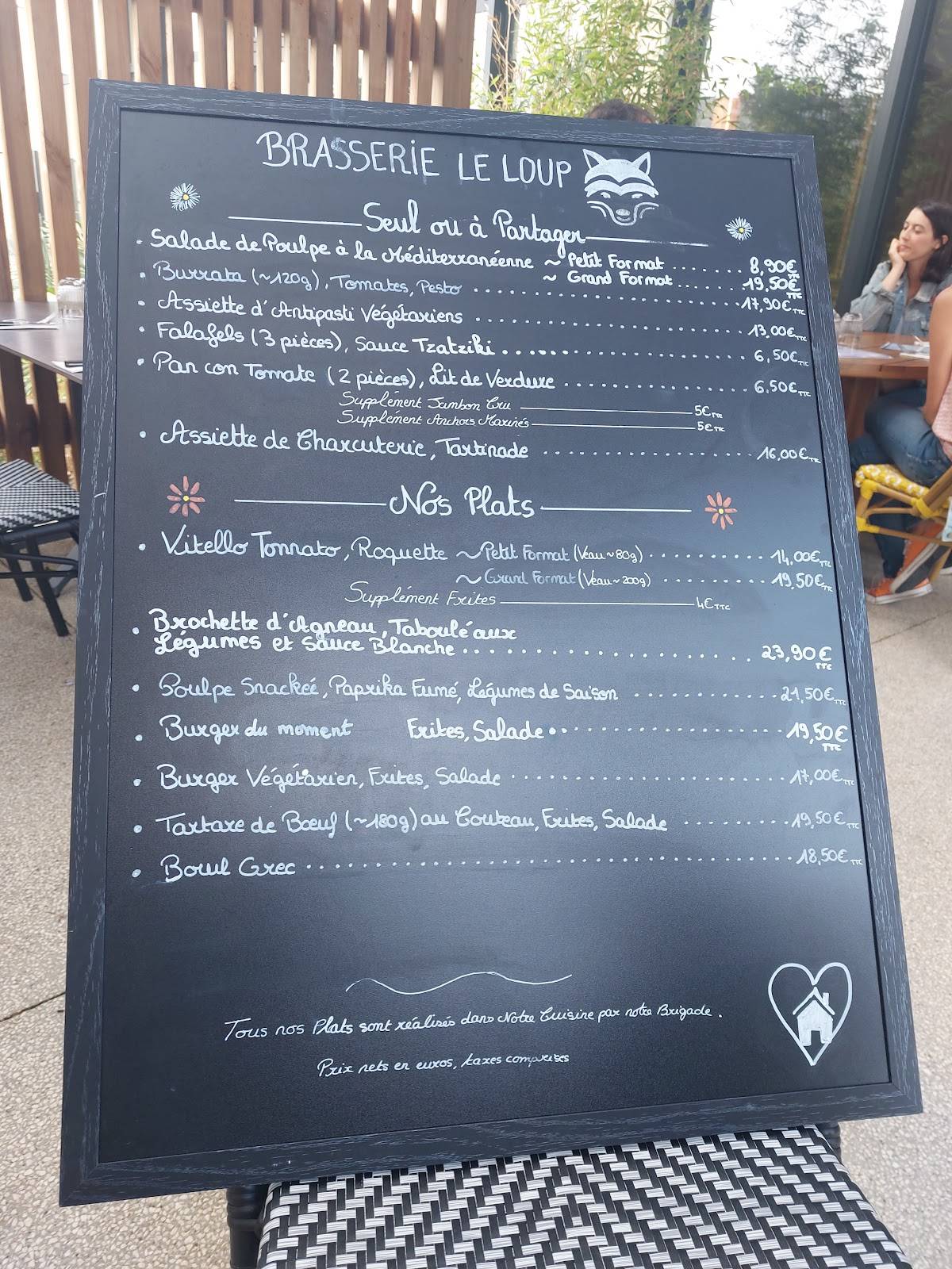 Menu au RESTAURANT BRASSERIE LE LOUP, Marcy-l'Étoile