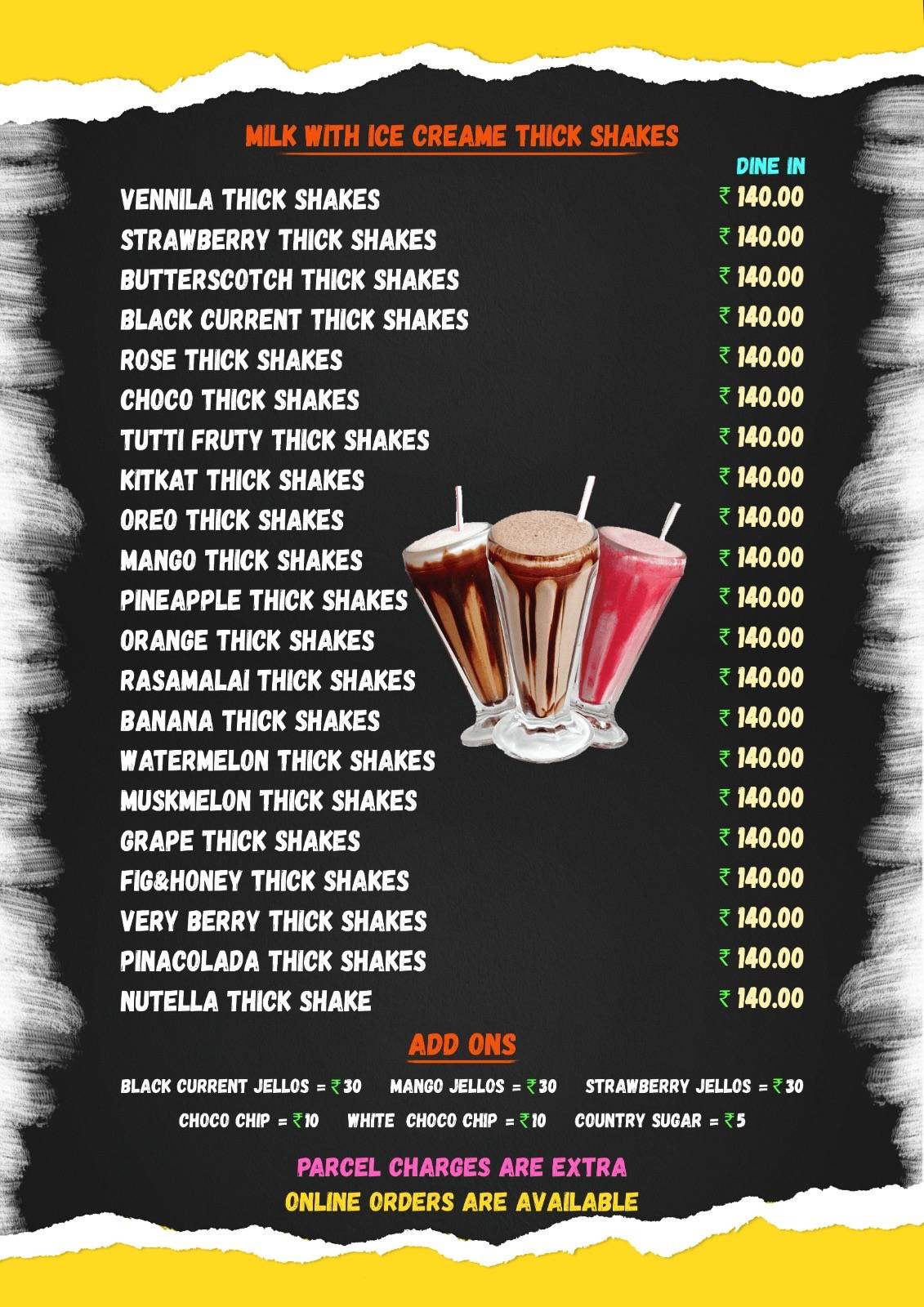 Menu at RM RESTRO CAFE, Rameswaram