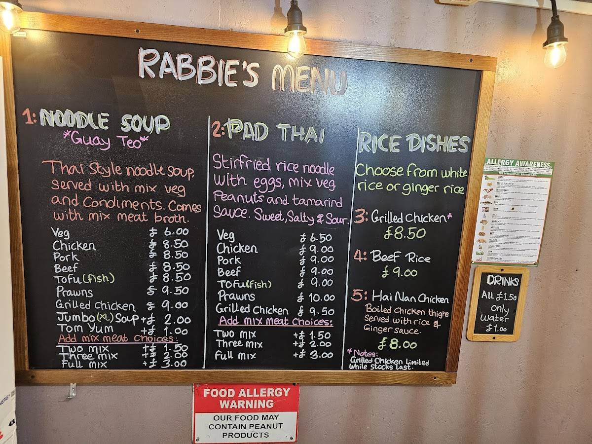 Menu at Rabbie's Thai - Wythenshawe restaurant, Manchester