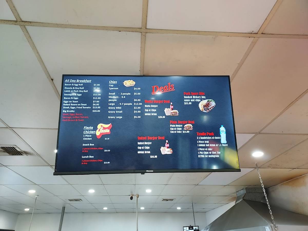 Menu at Racecourse Takeaway cafe, Moree