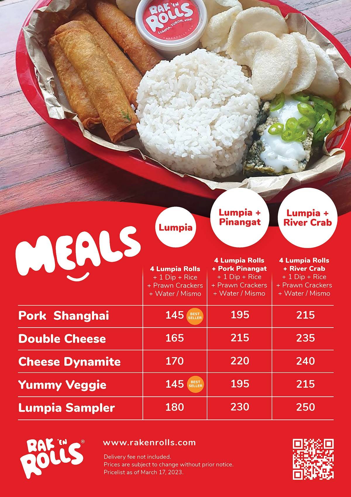 Menu at Rak en Rolls - Lumpia, Turon, atbp. restaurant, Mandaluyong