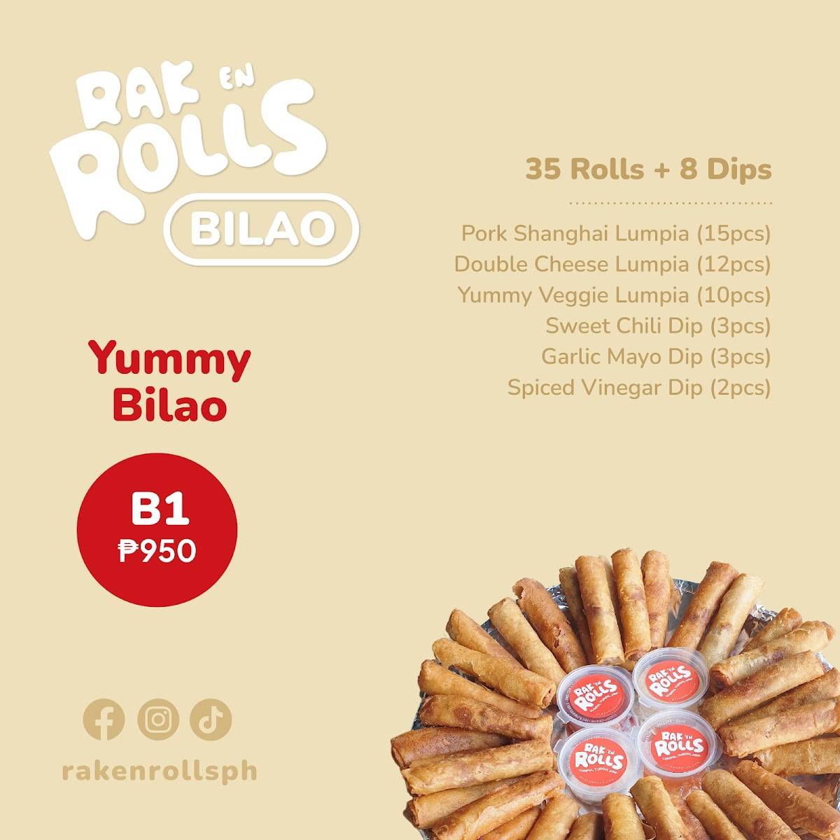 Menu at Rak en Rolls - Lumpia, Turon, atbp. restaurant, Mandaluyong