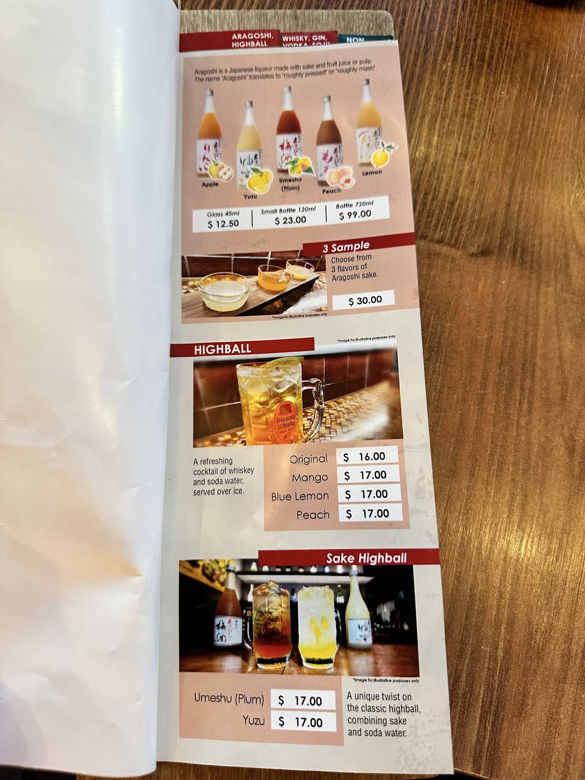 Menu at SUMIMASEN restaurant, Ramsgate