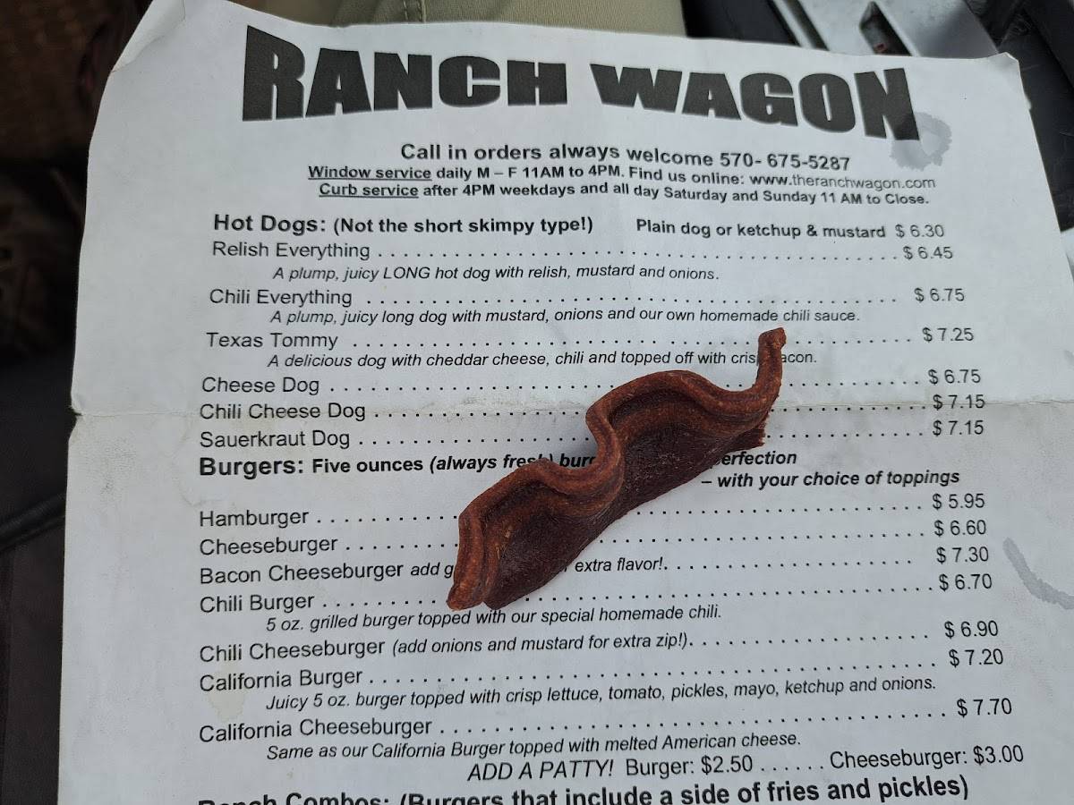 Menu at Ranch Wagon fast food, Dallas, N Memorial Hwy